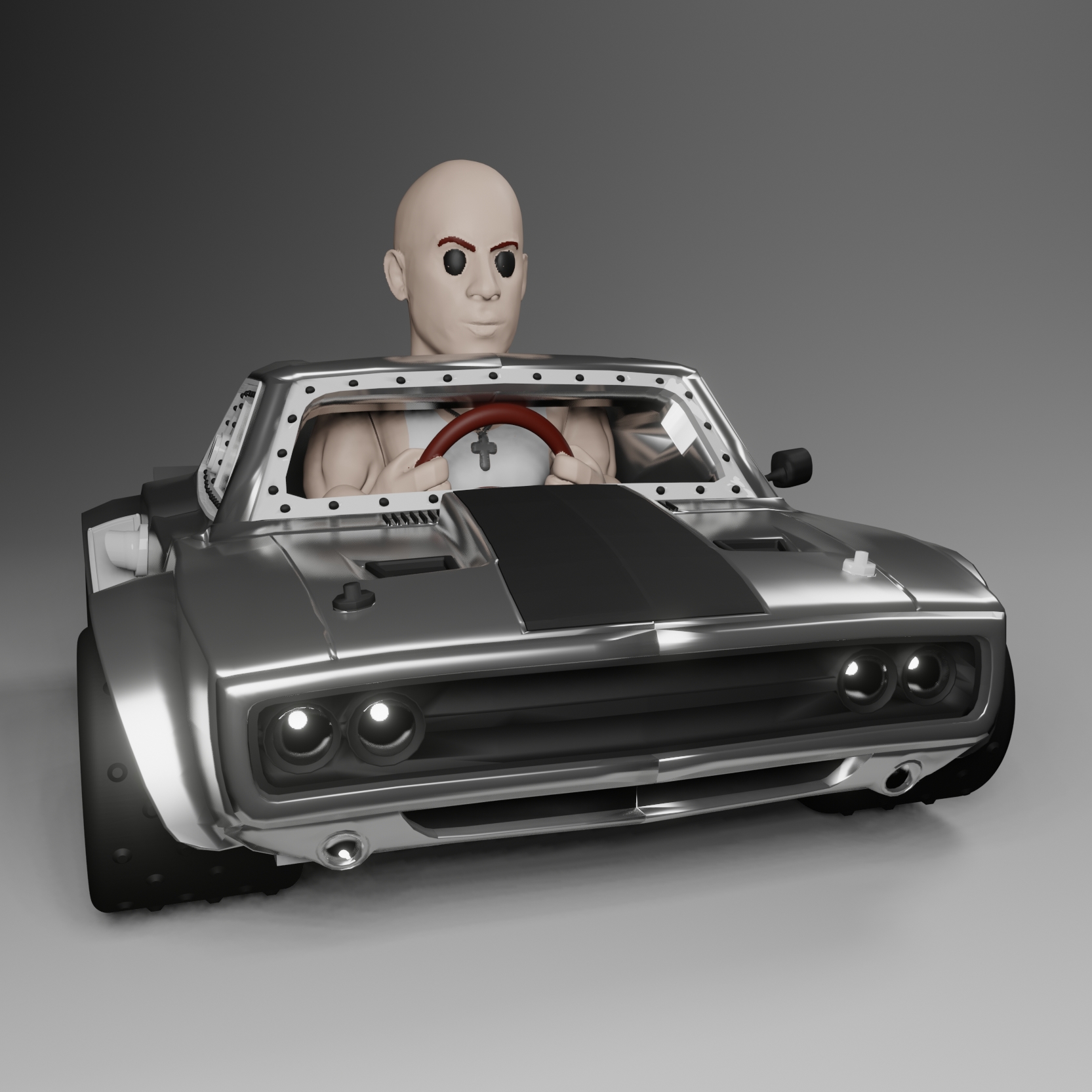 STL file Dom's Charger Ice -CHIBICAR No.15 🧊・3D printable model to ...