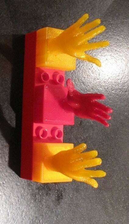 Free STL file Hand on duplo-compatible block ・3D printer design to ...