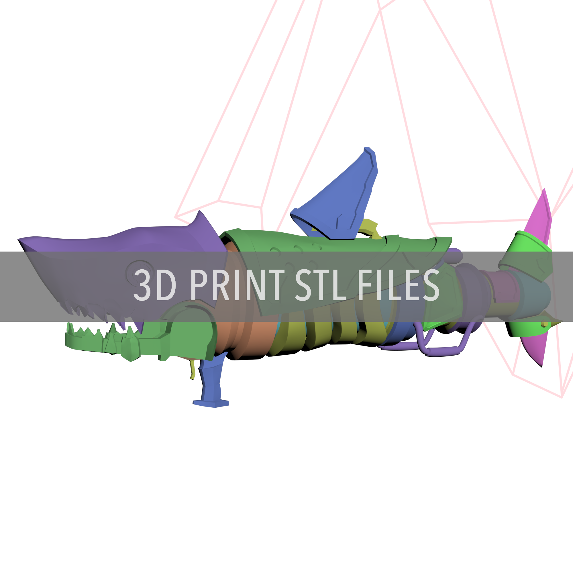 3D file Jinx Arcane Fishbones - 3D Print STL Files League of Legends 🎲 ...