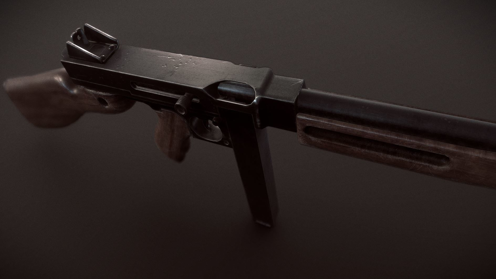 OBJ file Thompson Submachine Gun・Design to download and 3D print・Cults