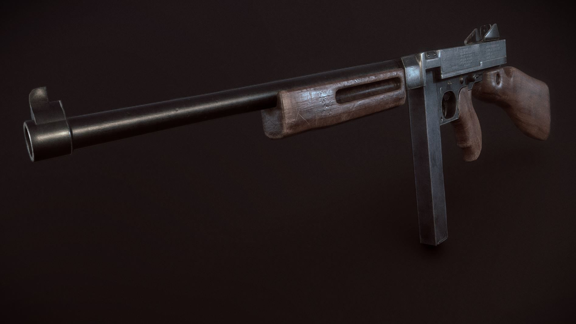 OBJ file Thompson Submachine Gun・Design to download and 3D print・Cults