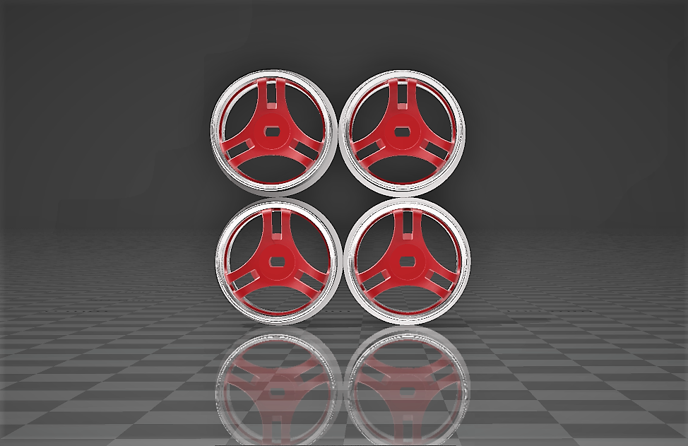 Файл STL 1/24 1/28 K989 Super Advan Racing 3 Spoke Wheels・Модель для ...