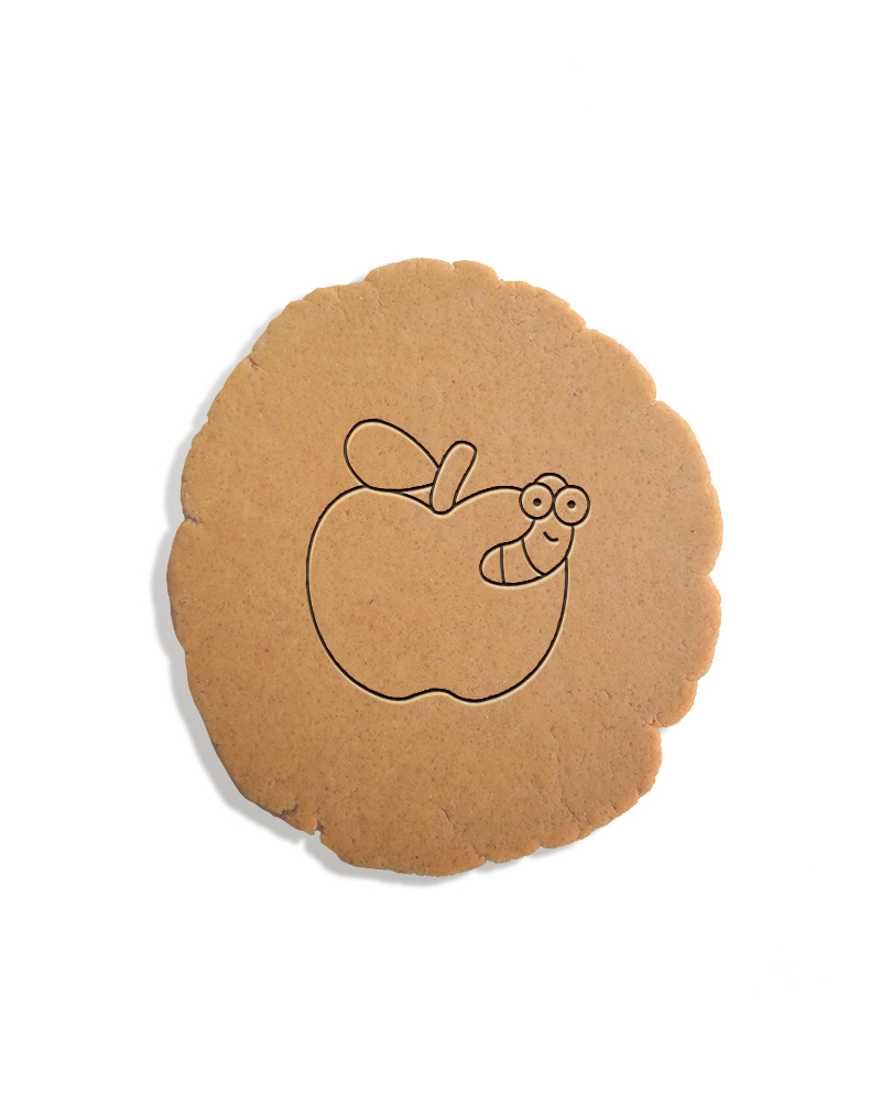 STL file Apple with Worm Cookie Cutter・3D printing template to download ...