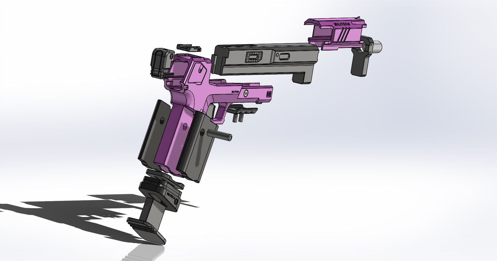 Download STL file Militech M-76E Omaha • 3D print design ・ Cults