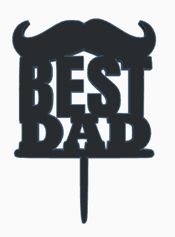 STL file Cake topper - Best Dad・3D printable model to download・Cults