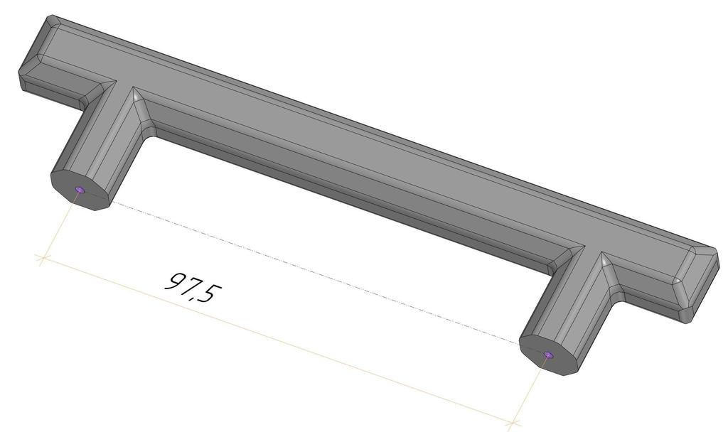 Free 3D file Kitchen cabinet handle 97.5・3D printer model to download・Cults