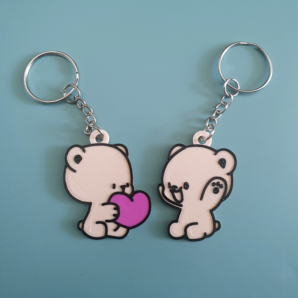 STL file Milk & Mocha Bear couple key chains (OPTION 2) 🥛・3D printer ...