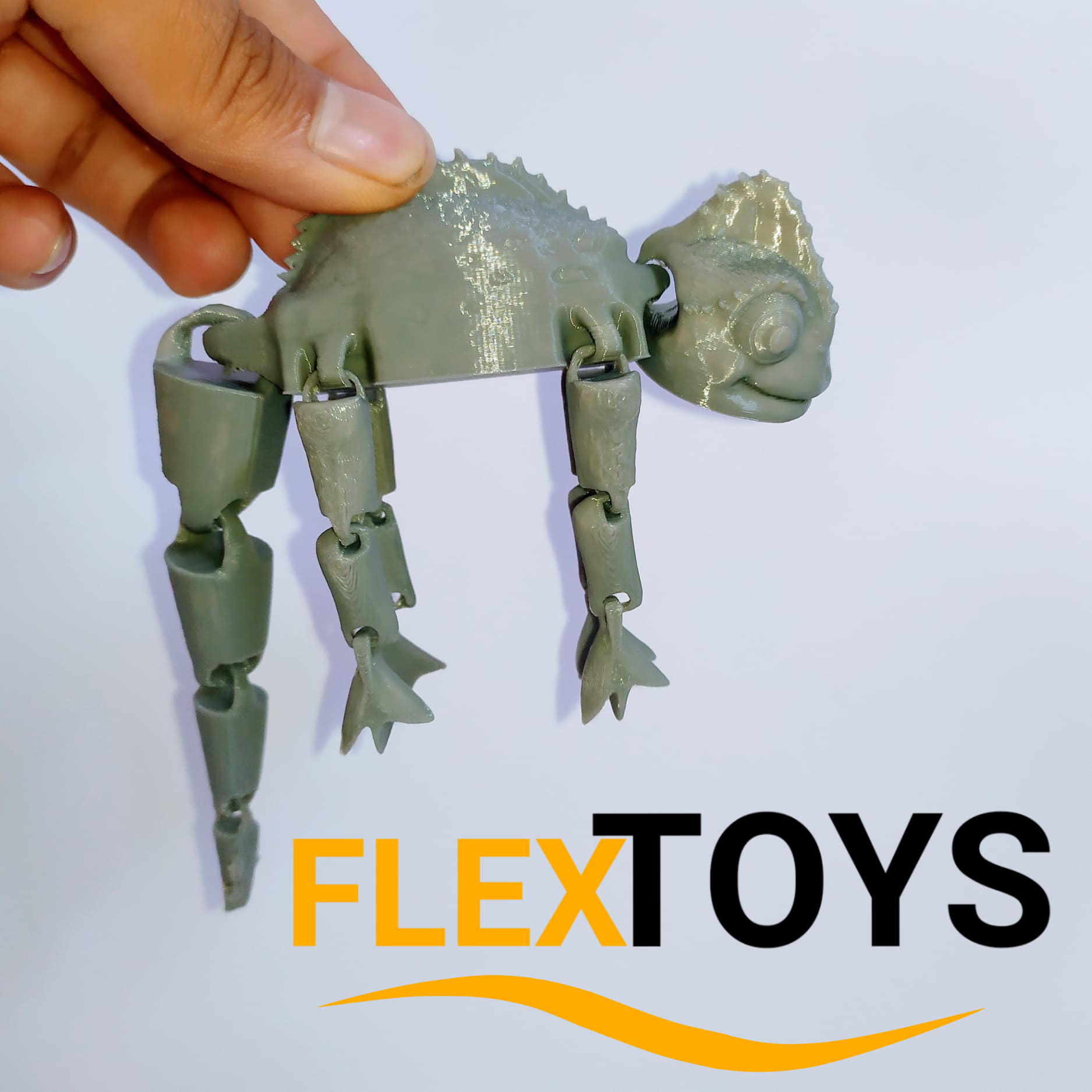 STL file Cute Flexi Chameleon・3D printer design to download・Cults