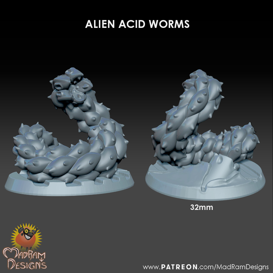3D file Alien Acid Worms・3D printing design to download・Cults