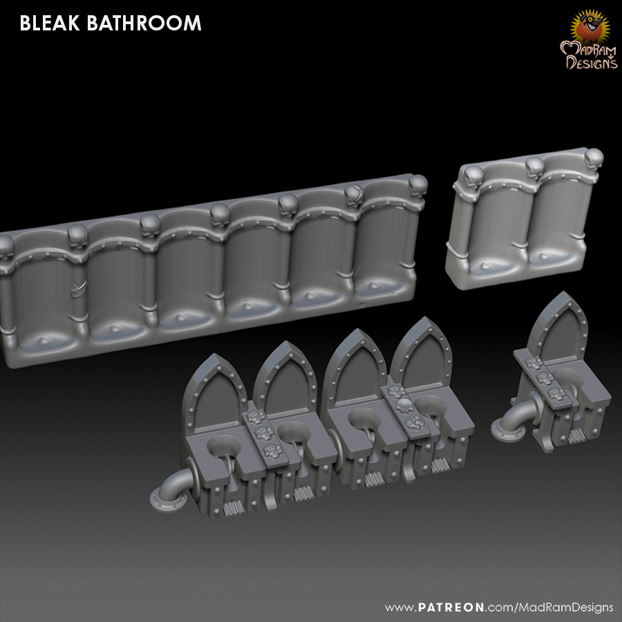 3D file Bleak Bathroom Scatter Terrain・3D printable model to download・Cults