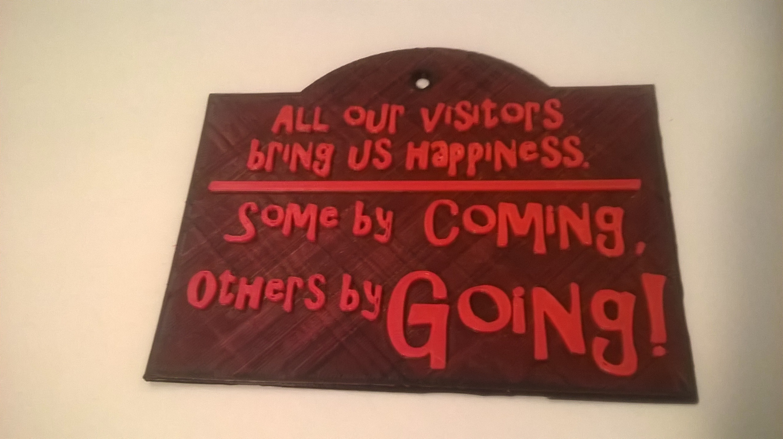 STL file Visitors Bring Happiness Sign・Design to download and 3D print ...