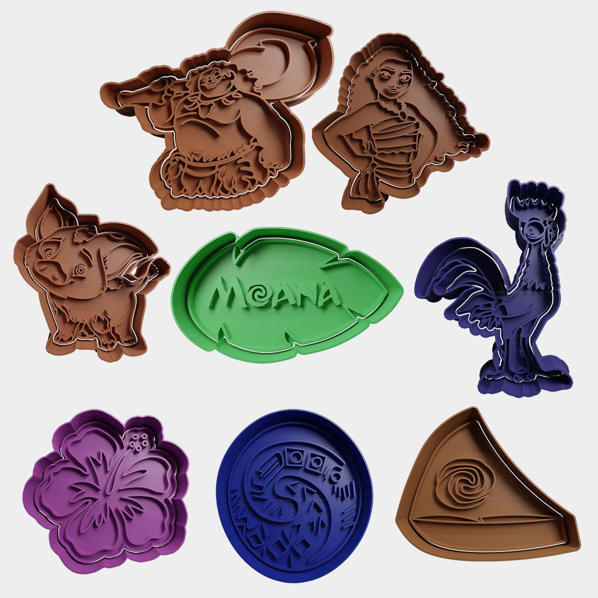 STL file set Moana x8・3D printing template to download・Cults