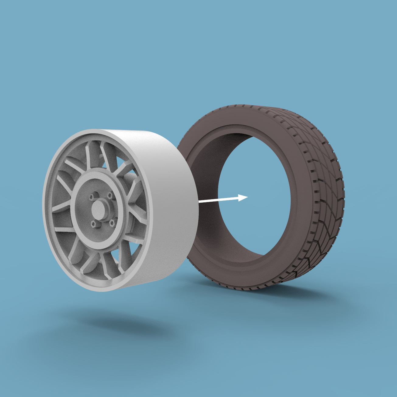 STL file Classic wheels - VW Snowflake style - wheel set for model cars ...