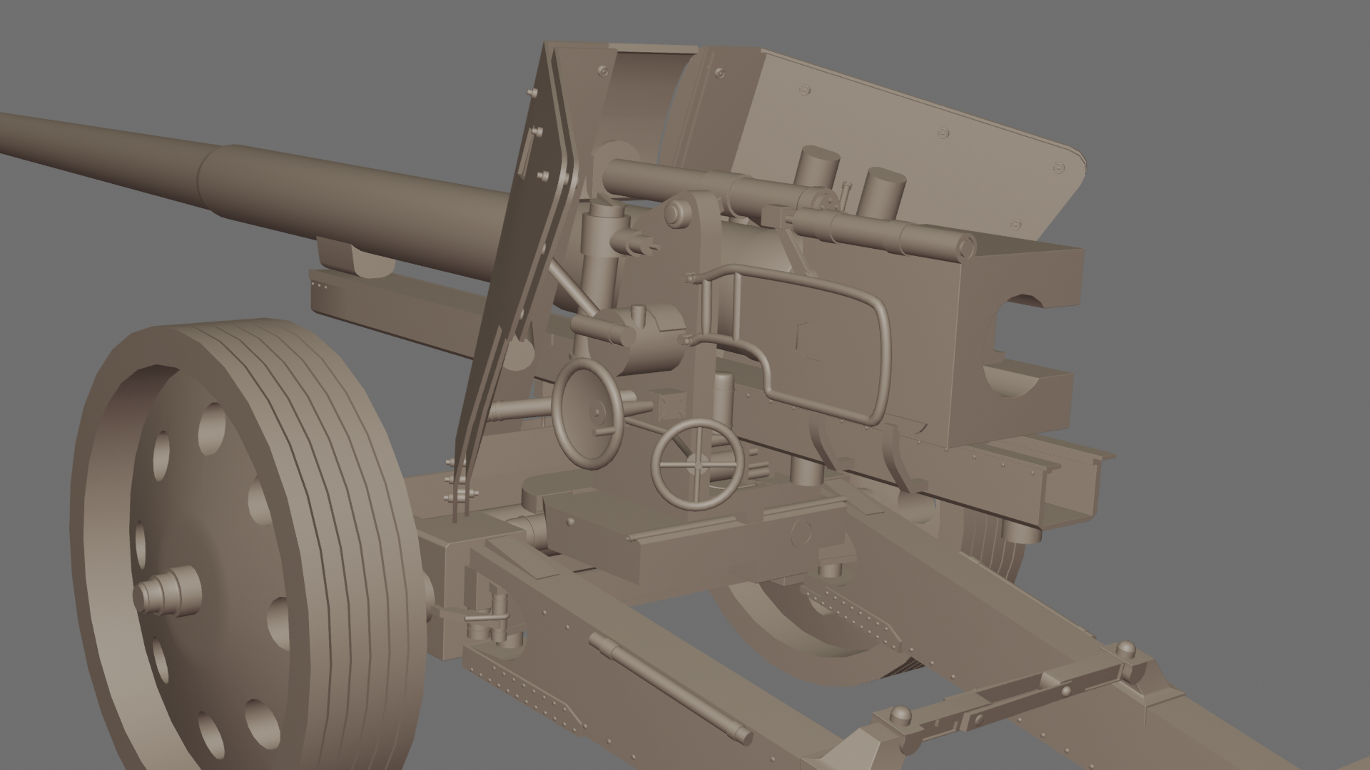OBJ file Anti-tank gun Pak 43・3D printing template to download・Cults