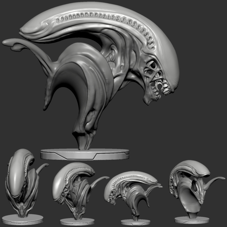 OBJ file alien xenomorph-bust・3D print design to download・Cults