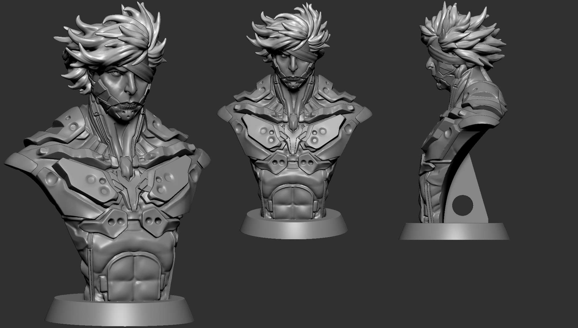 OBJ file raiden-metalGearRisingRevengeance-bust・3D print model to ...