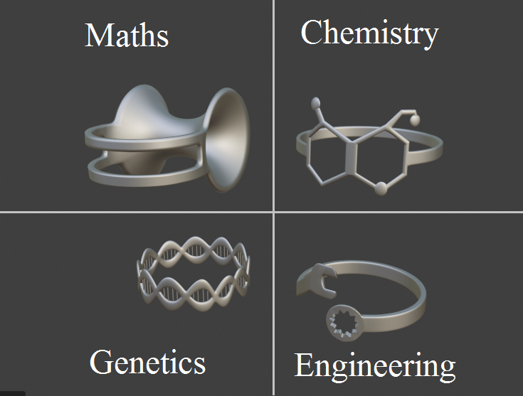 STL file science rings 🧪・3D printing idea to download・Cults