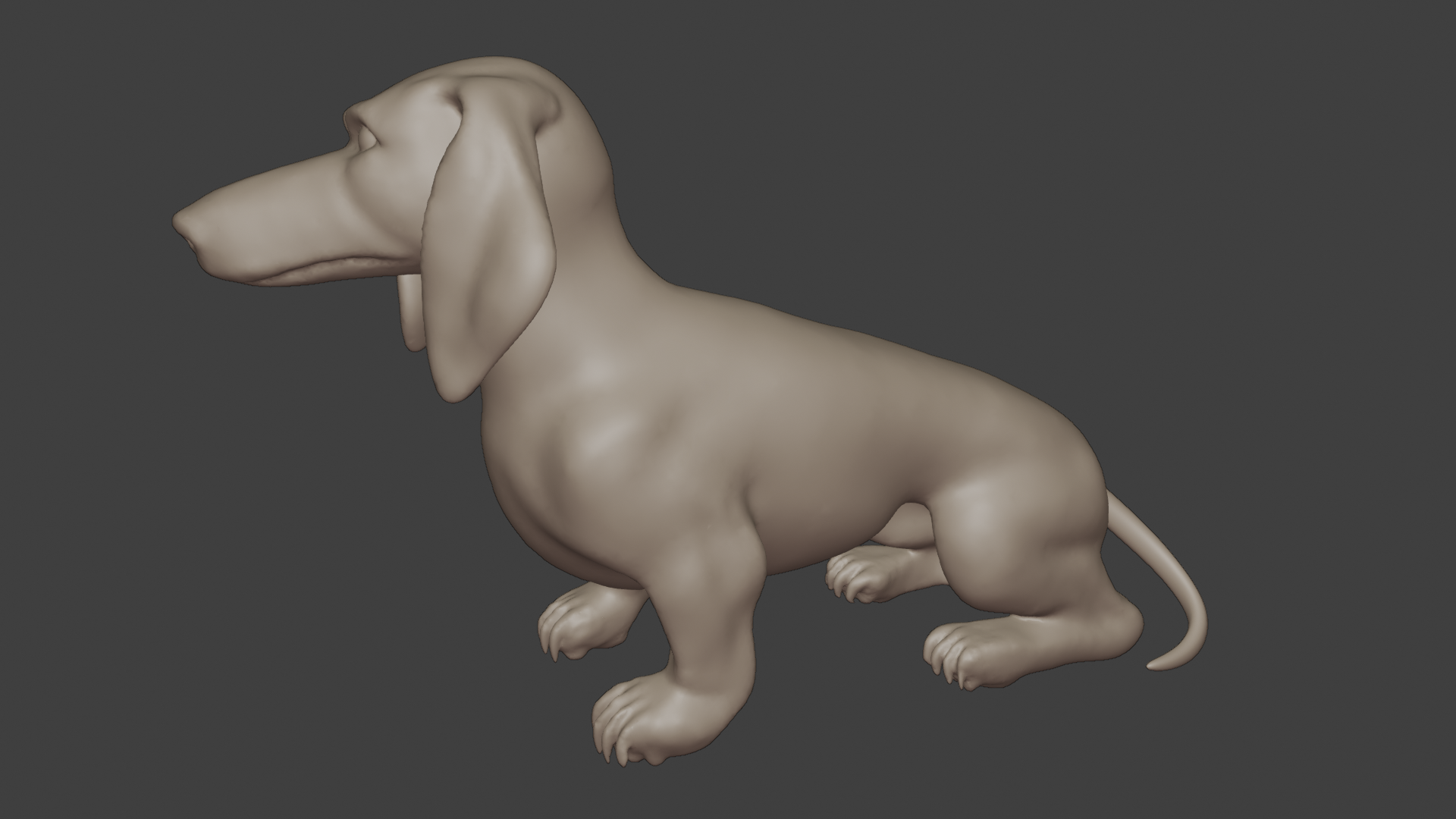 STL file Sitting Wiener Dog Sculpture・Design to download and 3D print・Cults