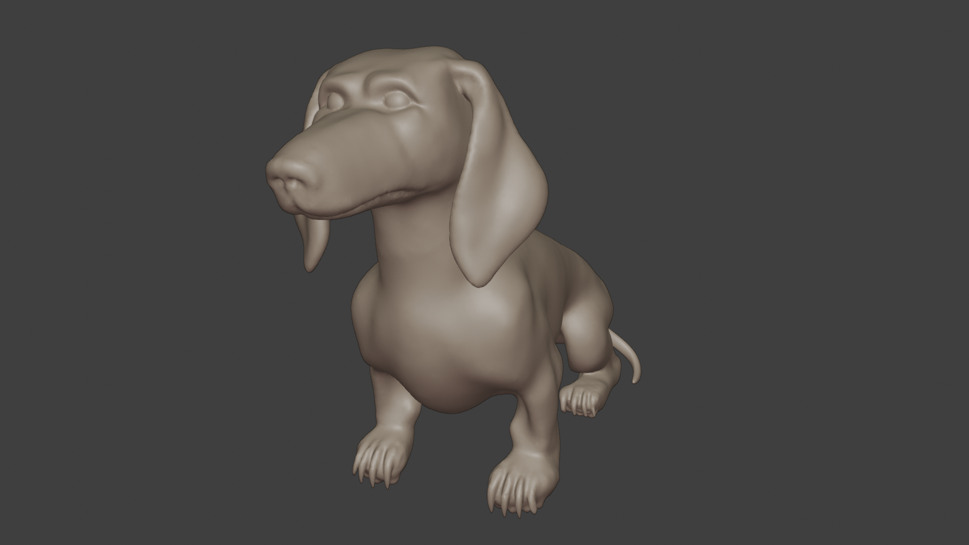 STL file Sitting Wiener Dog Sculpture・Design to download and 3D print・Cults