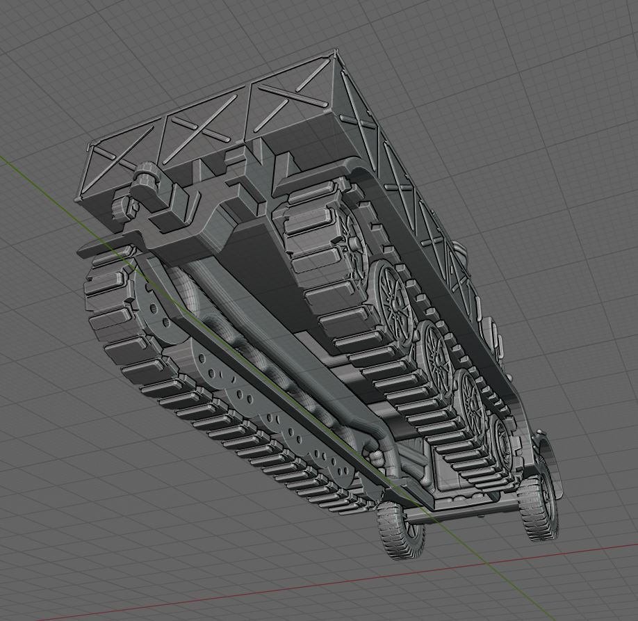 STL file Sd.Kfz 9 Famo - German Half-track for Wargame・Model to ...