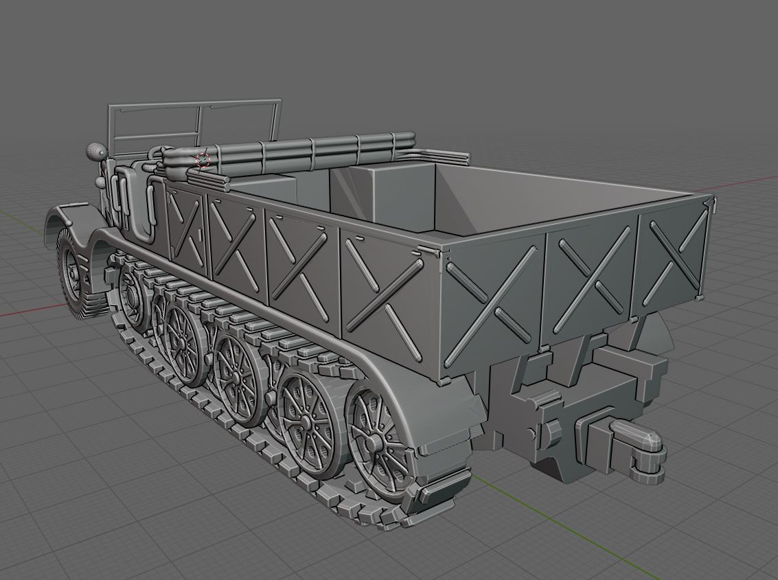 STL file Sd.Kfz 9 Famo - German Half-track for Wargame・Model to ...