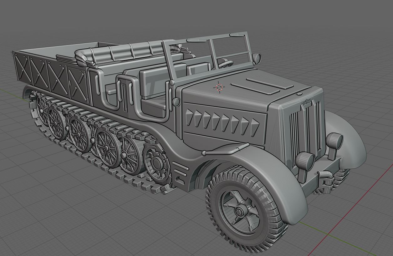 STL file Sd.Kfz 9 Famo - German Half-track for Wargame・Model to ...