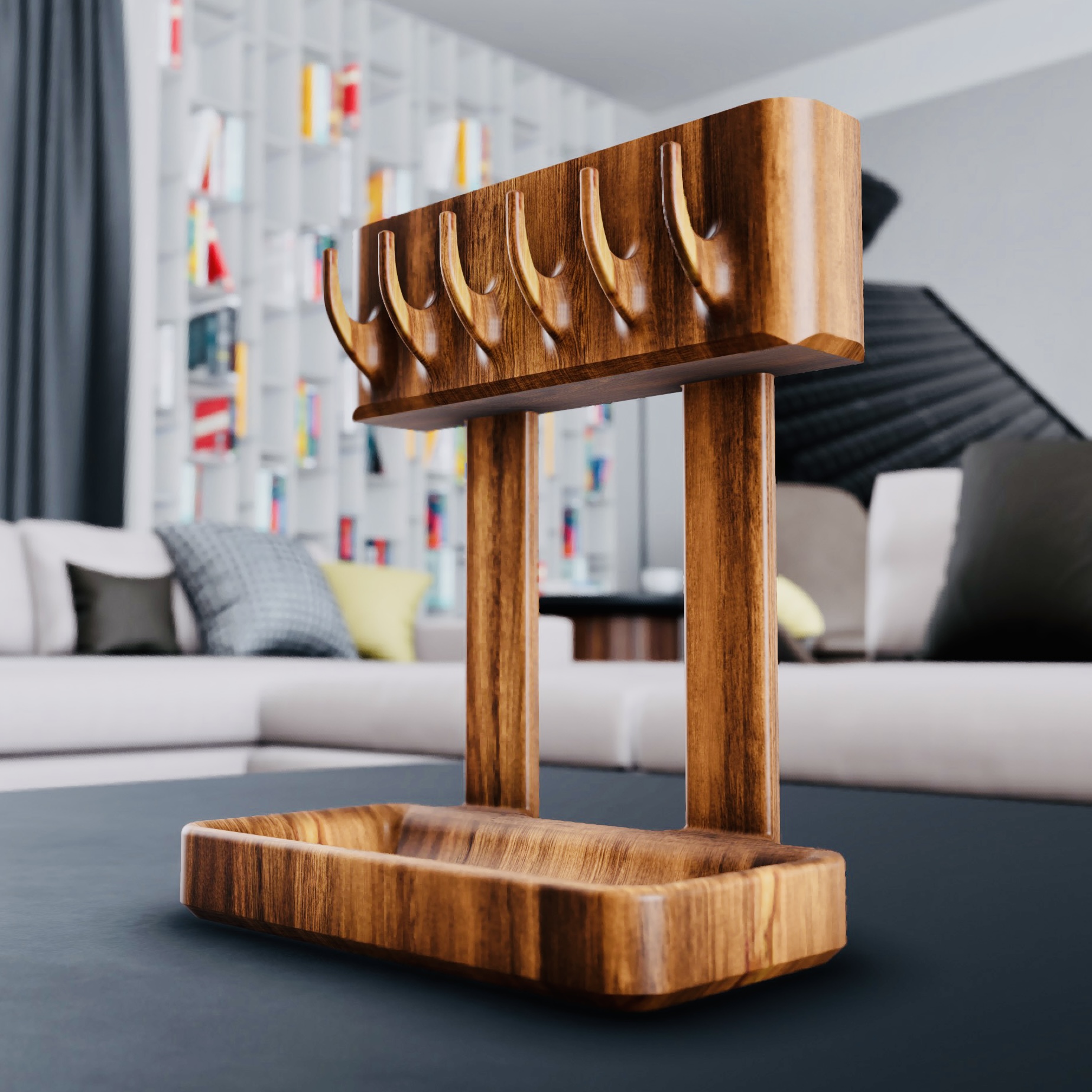 3D file Wooden Key Holder with Tray 🪵・3D printer model to download・Cults