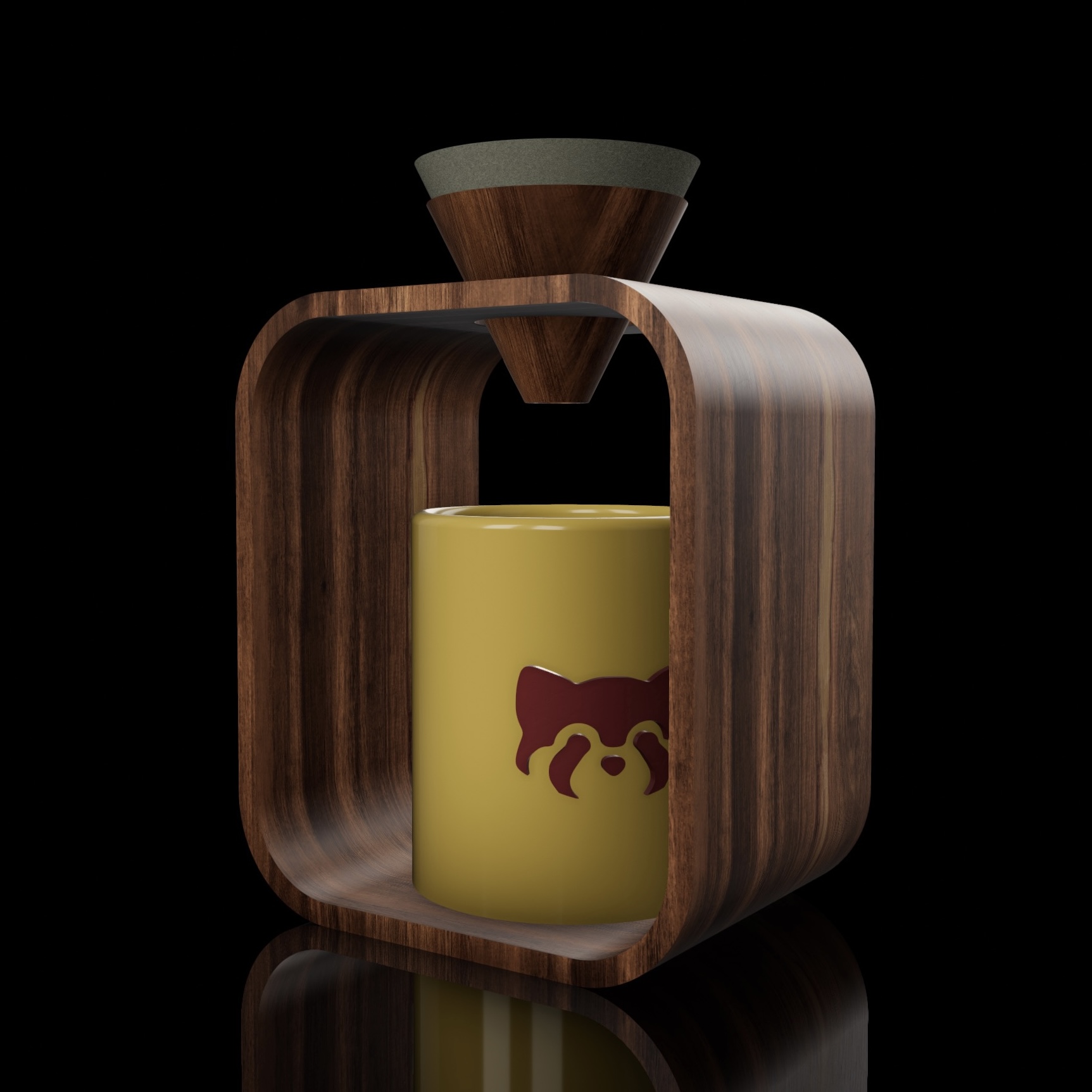 3D file Wooden Coffee Filter Holder 🪵・3D print model to download・Cults