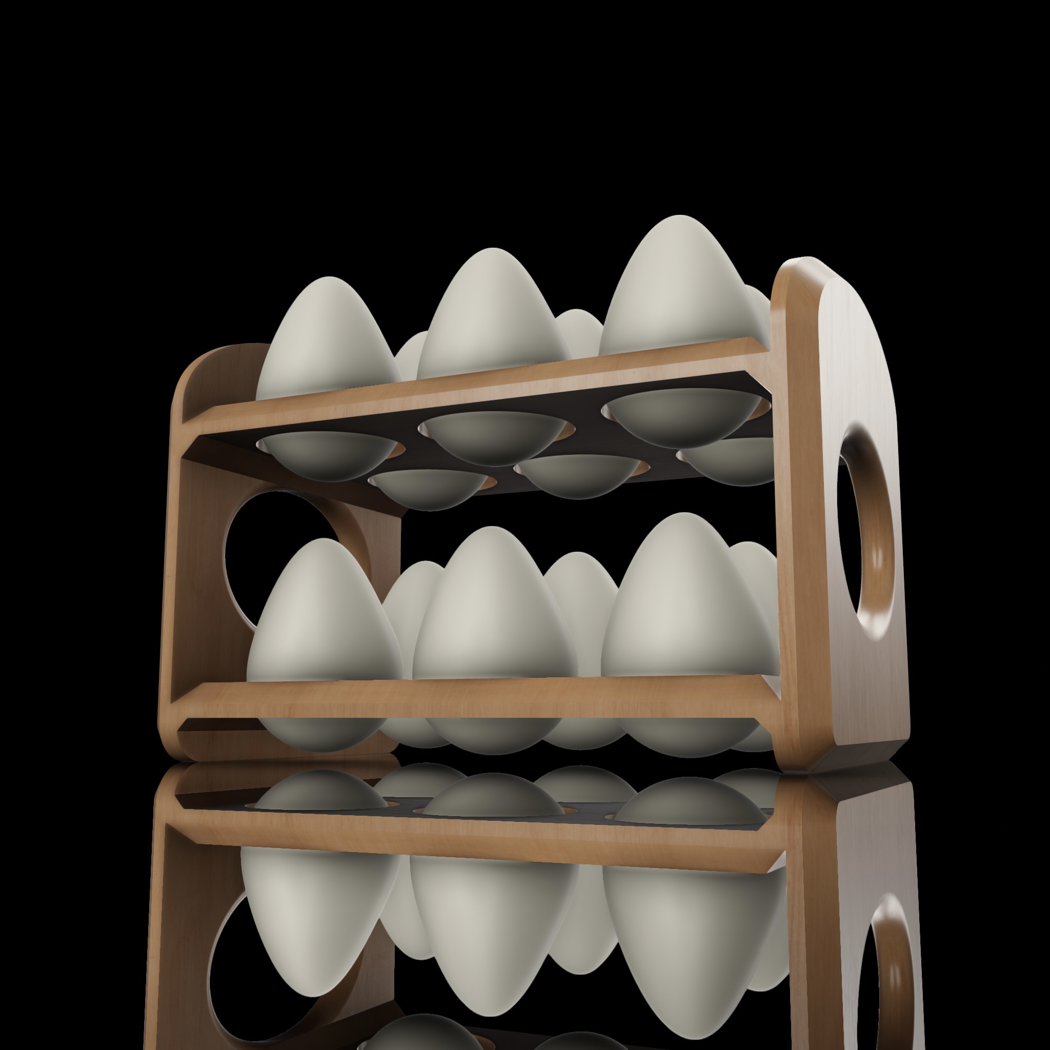 3D file Wooden Egg Rack 🪵・3D printing template to download・Cults