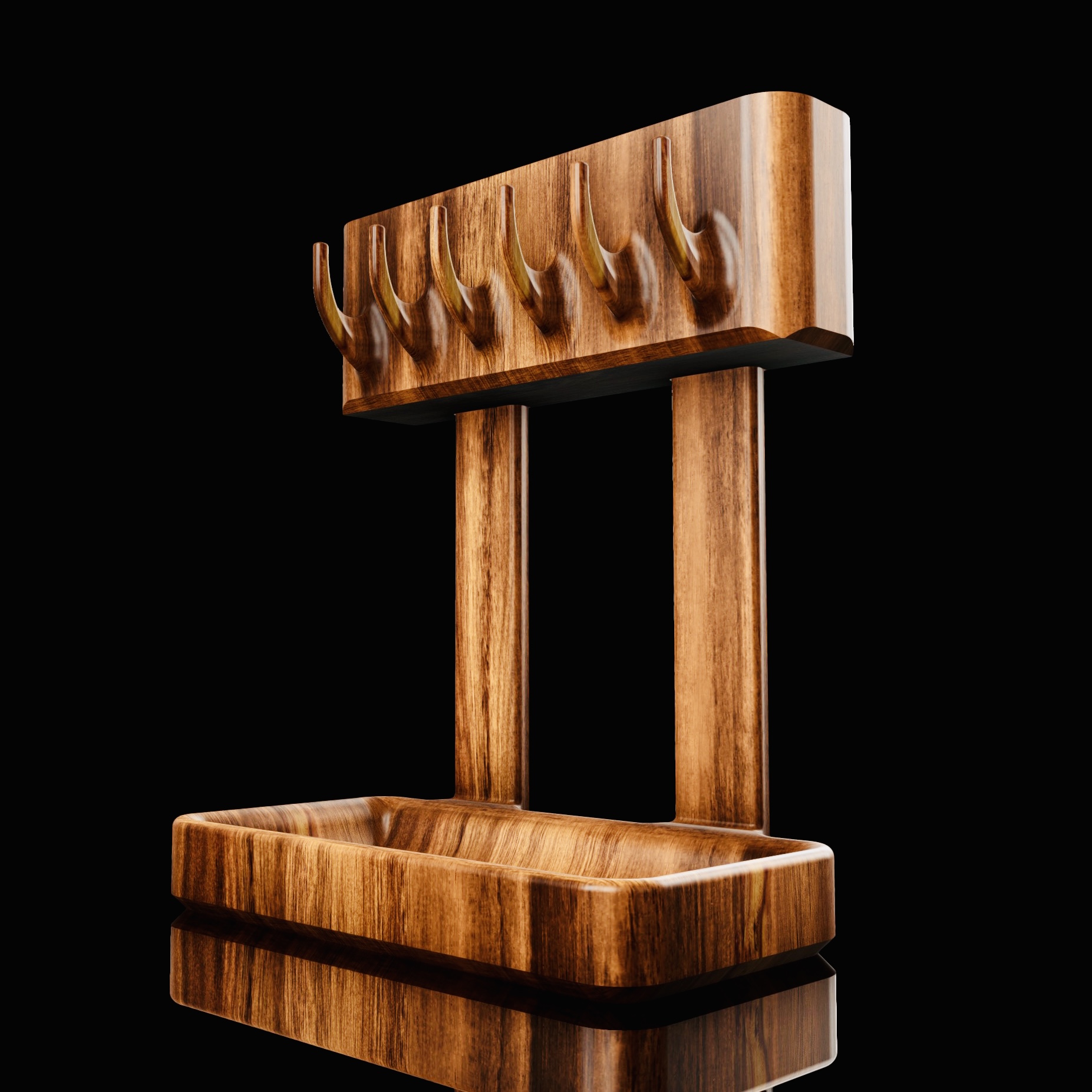 3D file Wooden Key Holder with Tray 🪵・3D printer model to download・Cults