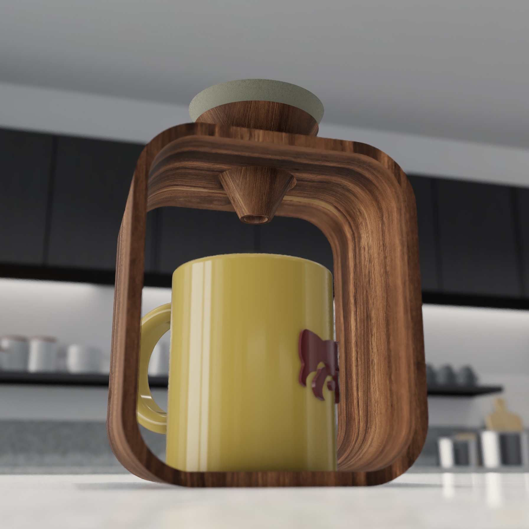 3D file Wooden Coffee Filter Holder 🪵・3D print model to download・Cults