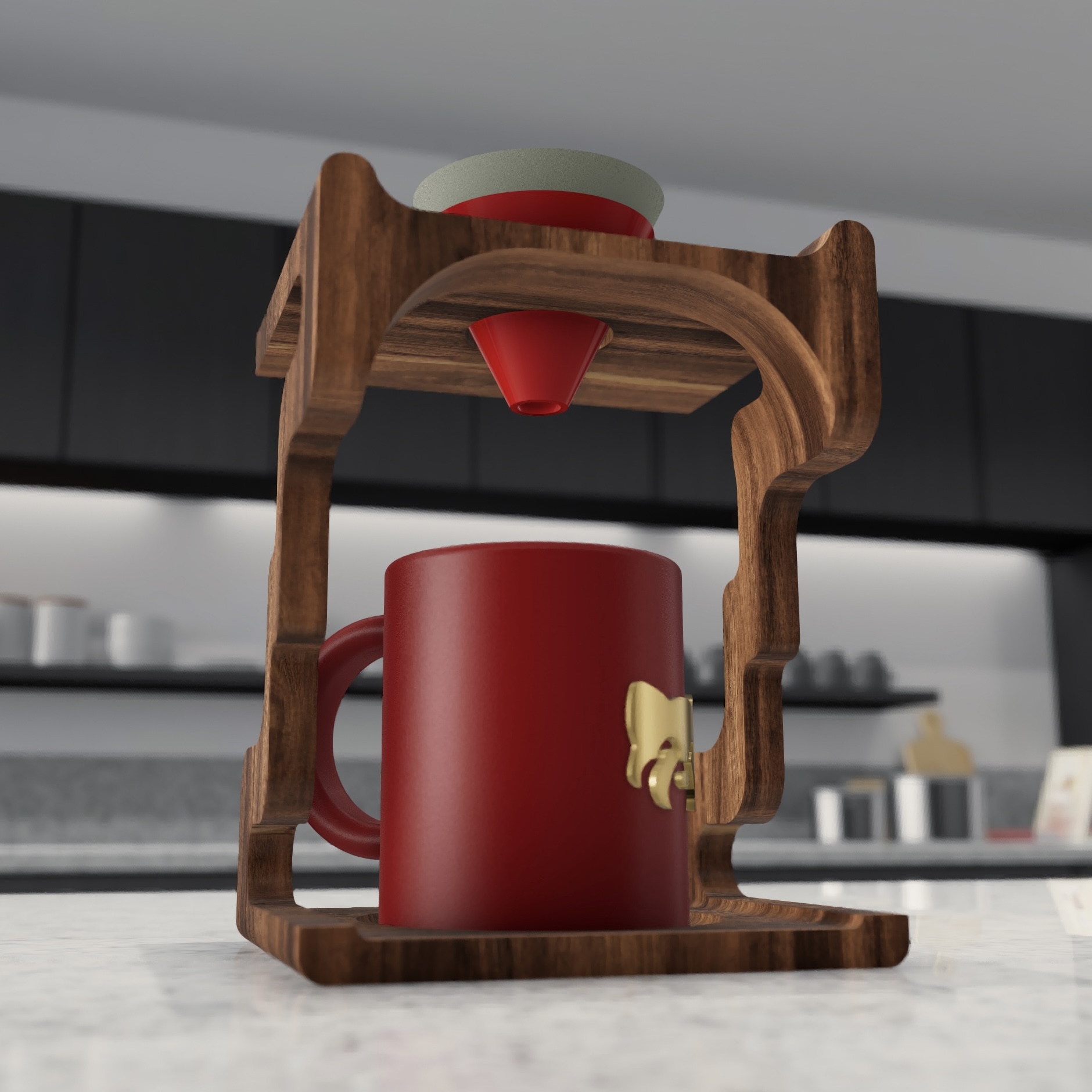 3D file Wooden Coffee Filter Holder・3D print model to download・Cults