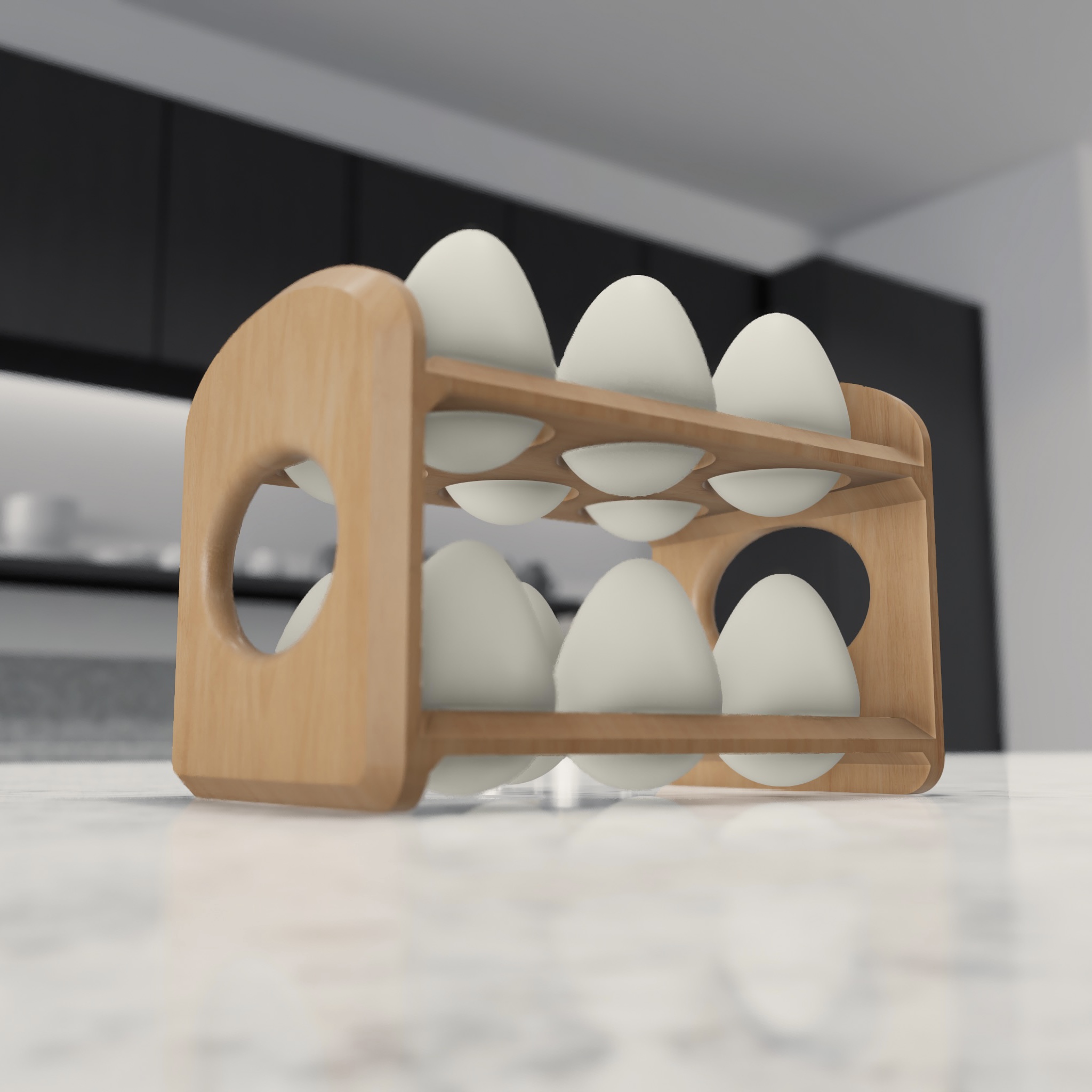 3D file Wooden Egg Rack 🪵・3D printing template to download・Cults