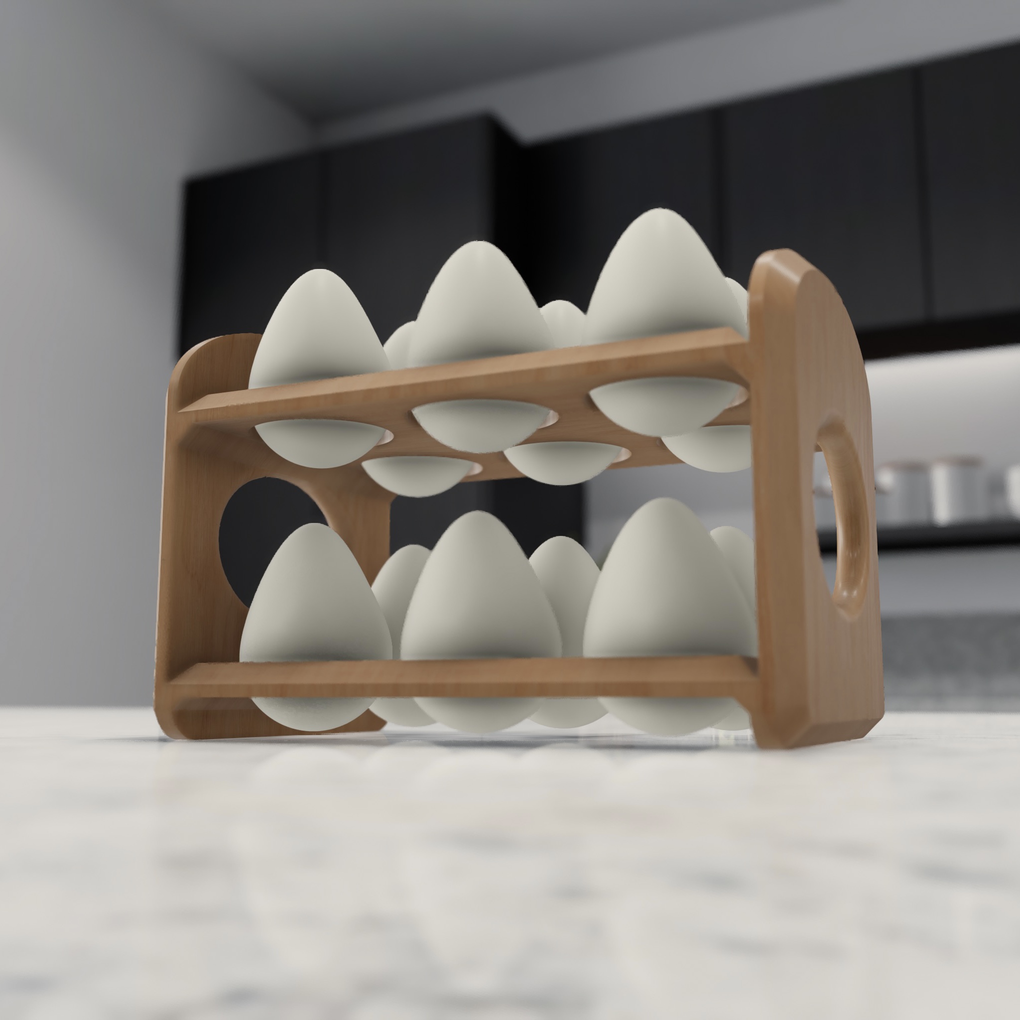 3D file Wooden Egg Rack 🪵・3D printing template to download・Cults