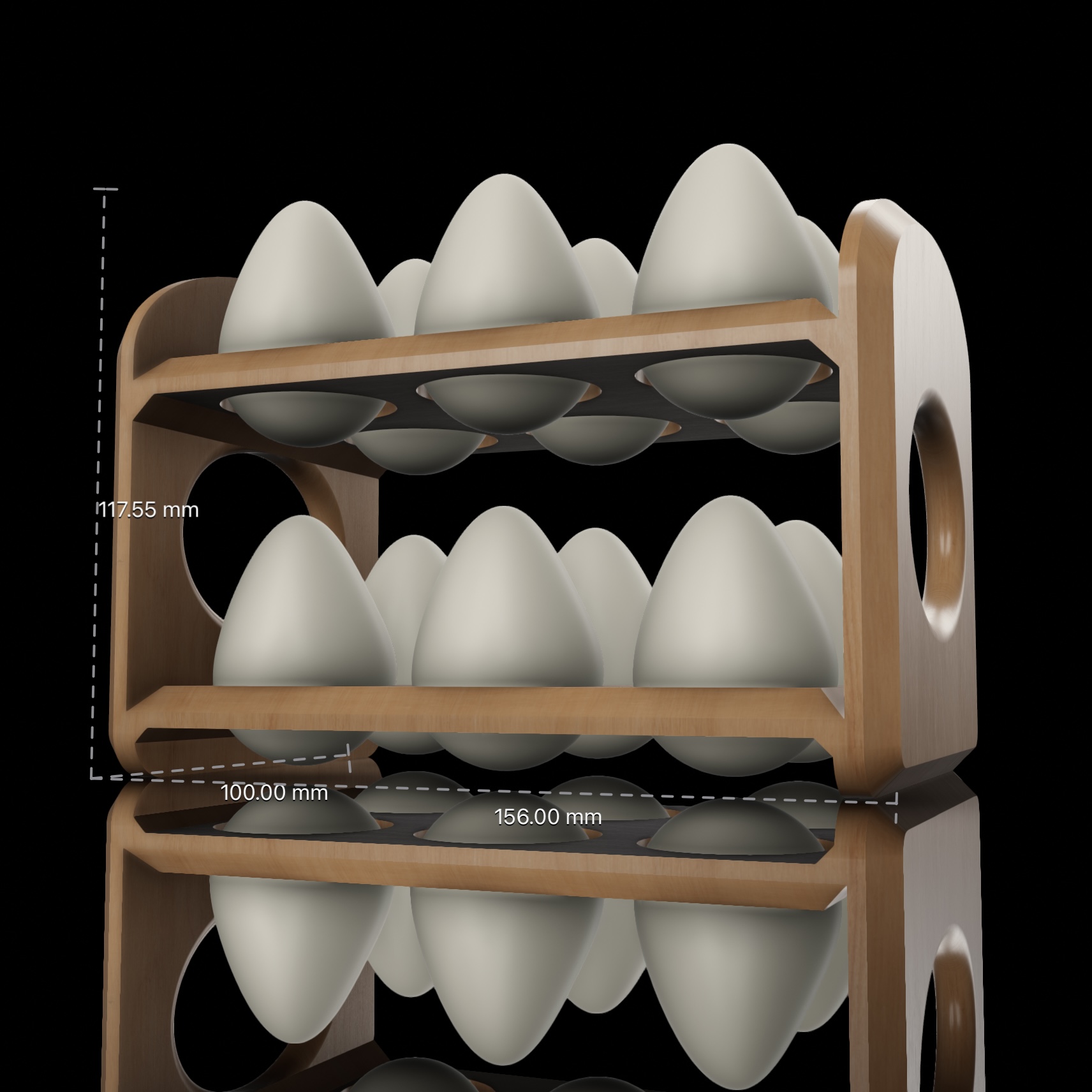 3D file Wooden Egg Rack 🪵・3D printing template to download・Cults