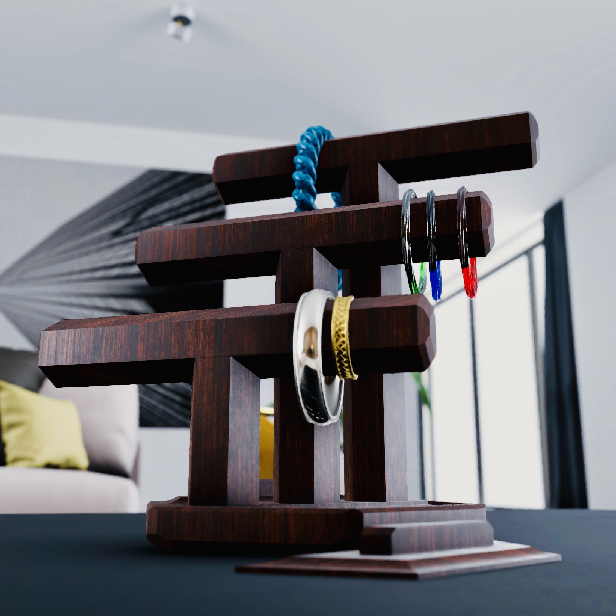 3D file Wooden Pillar Jewelry Stand 🪵・Model to download and 3D print・Cults