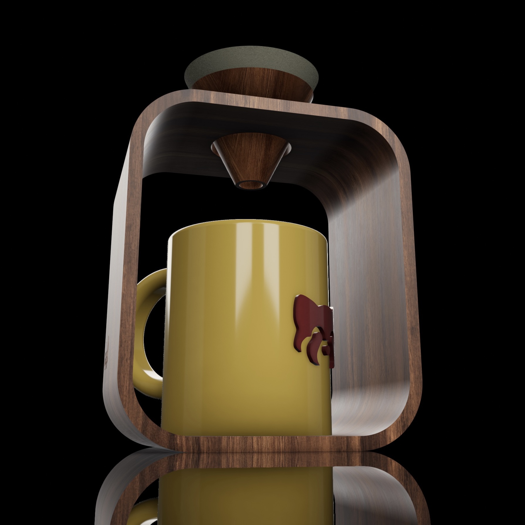 3D file Wooden Coffee Filter Holder 🪵・3D print model to download・Cults