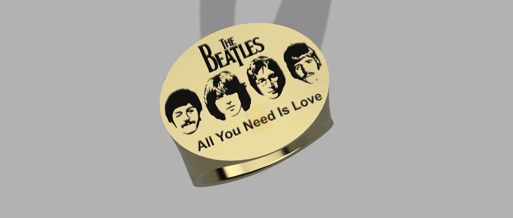 Free 3D file The Beatles All You Need is Love Signet Ring 22mm 🫵・Design ...
