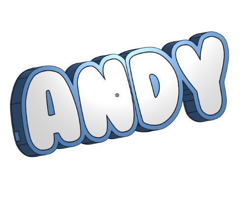 STL file ANDY led sign・Template to download and 3D print・Cults
