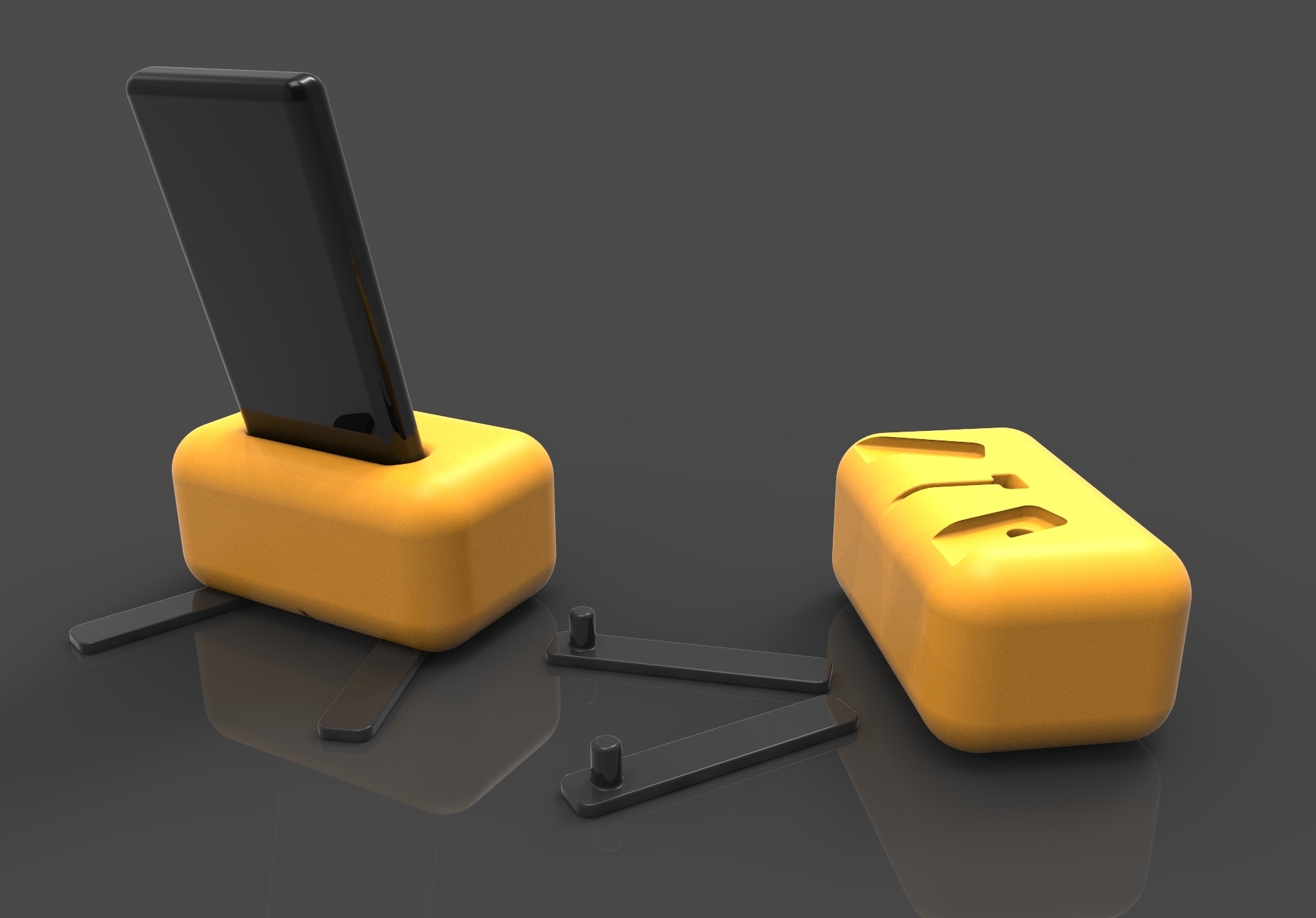 STL file Phone Holder with Amplifier and Charging station 3D print ...