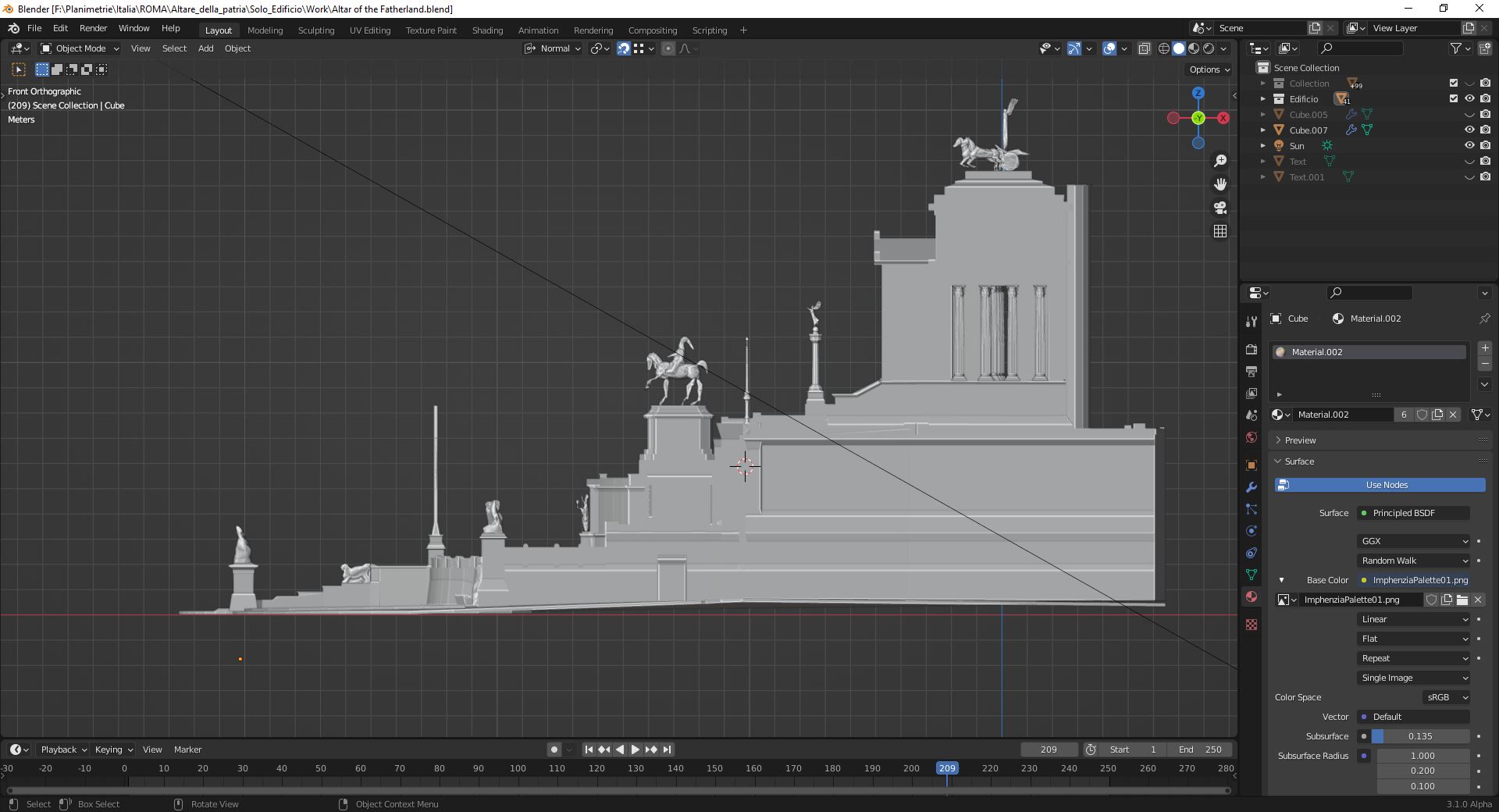 STL file Vittoriano Rome With Sculpture Low-poly 3D model 🗿・3D print ...