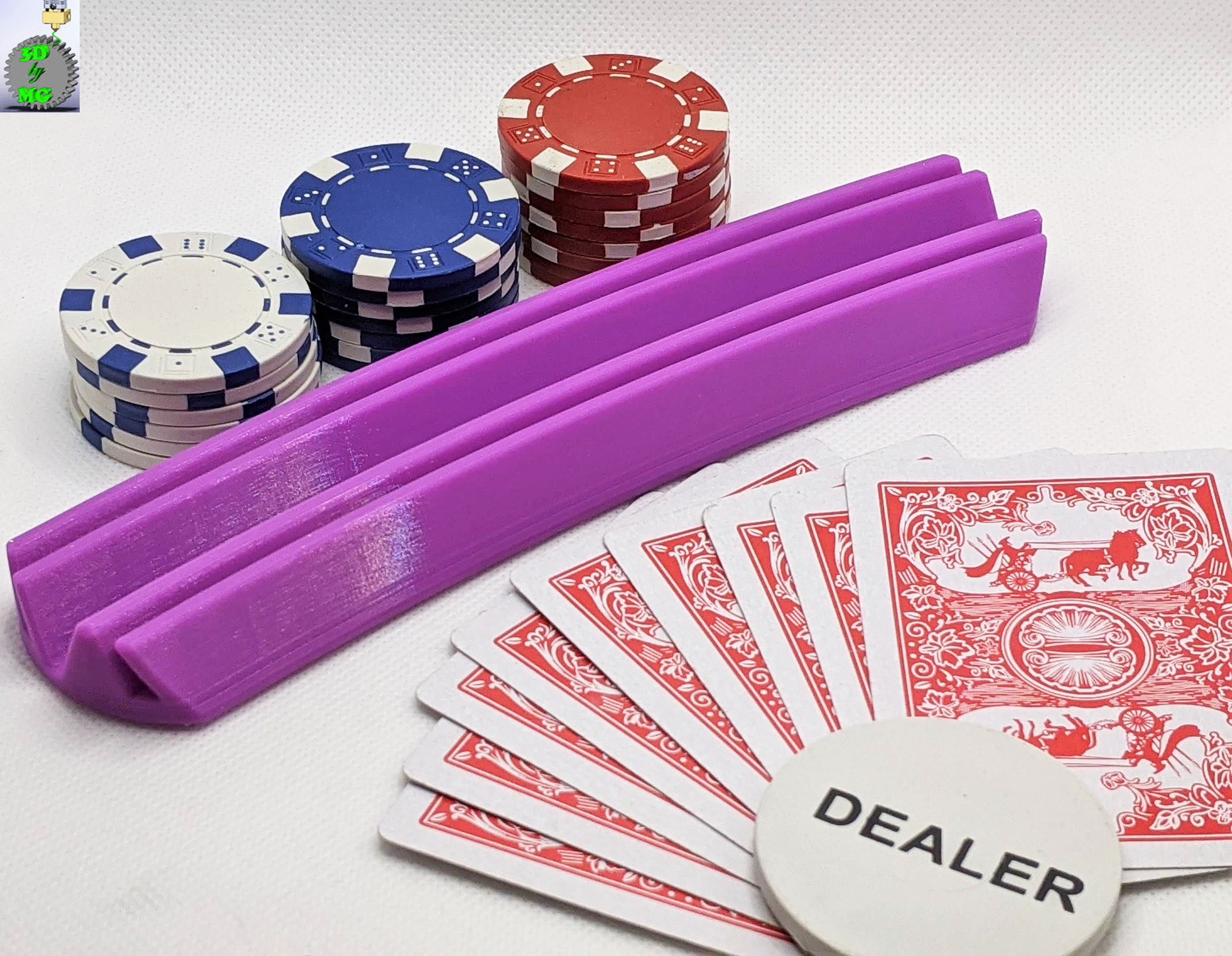 STL file Card Holder - Double Wide - Playing Card Stand 🎲・3D printable ...