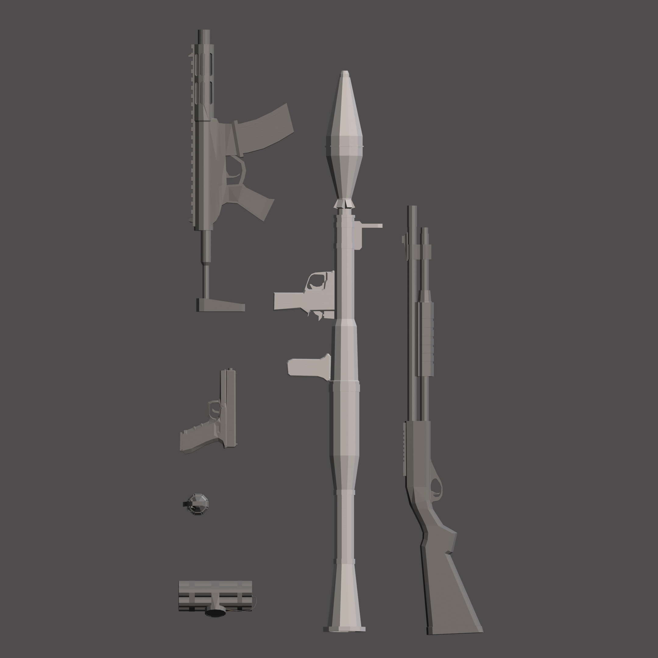 Archivo STL gratis Pack de armas figuritas / juguetes low poly・Modelo ...