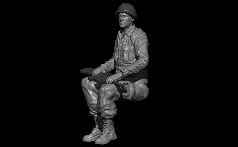 STL file SEATED SOLDIER・3D print model to download・Cults