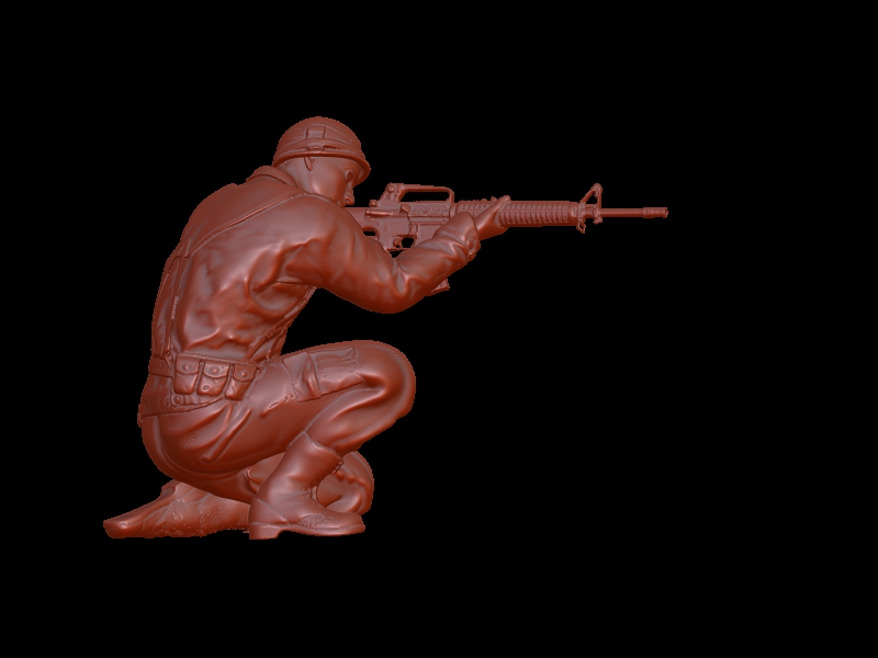 STL file SOLDIER CROUCHING DOWN SHOOTING WITH M16・3D printer model to download・Cults