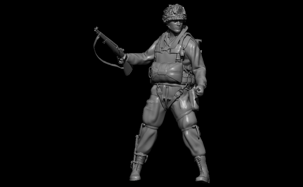 STL file PARATROOPER HOLDING RIFLE・3D printing design to download・Cults
