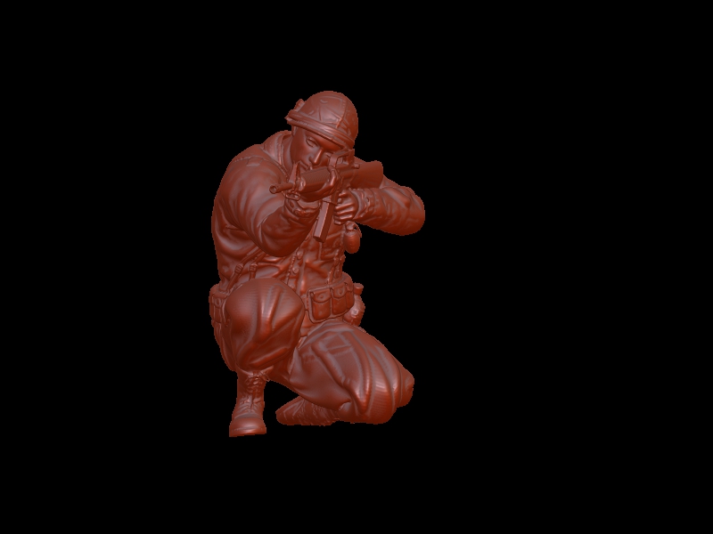 STL file SOLDIER CROUCHING DOWN SHOOTING WITH M16・3D printer model to download・Cults