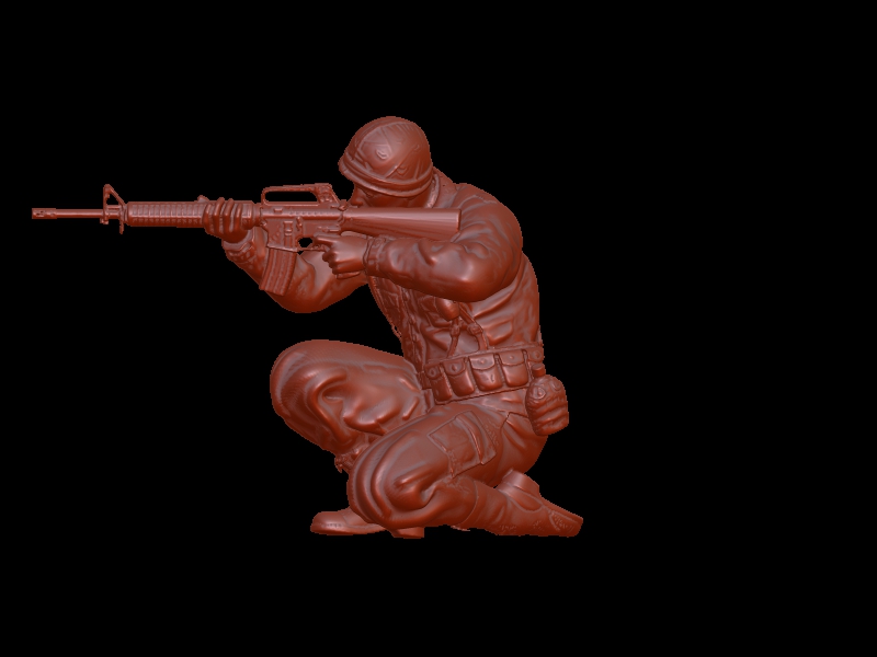 STL file SOLDIER CROUCHING DOWN SHOOTING WITH M16・3D printer model to download・Cults