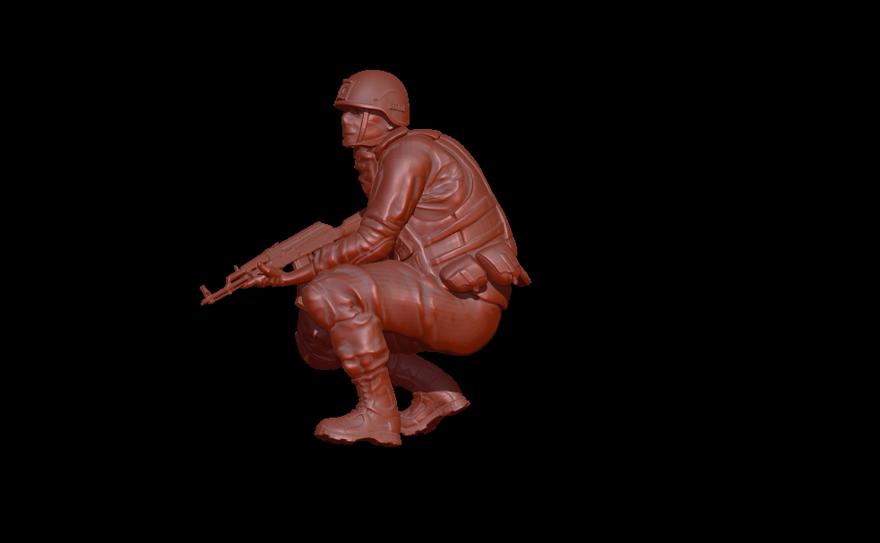 STL file RUSSIAN SOLDIER IN CROUCHING POSITION・Design to download and ...