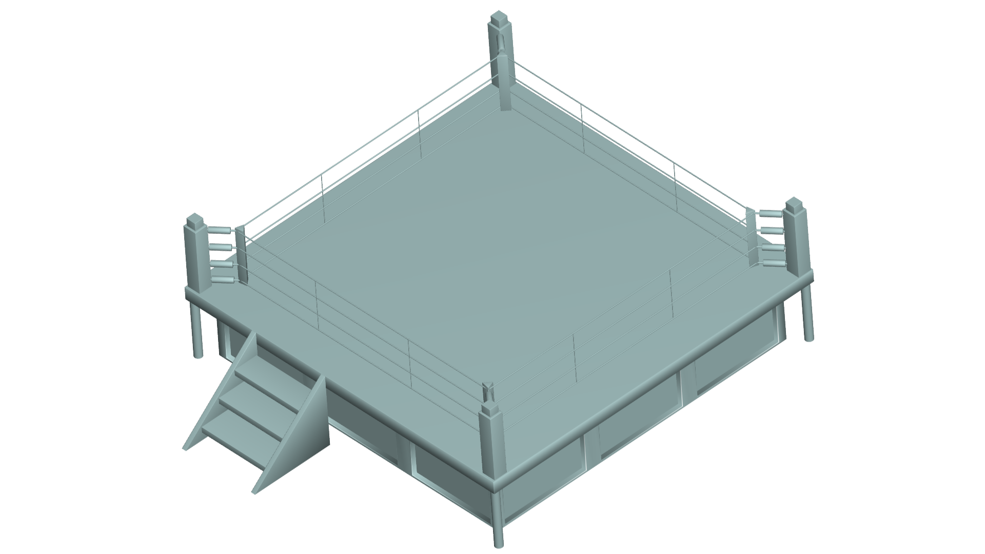 OBJ file boxing_ring 3d model・3D printing design to download・Cults